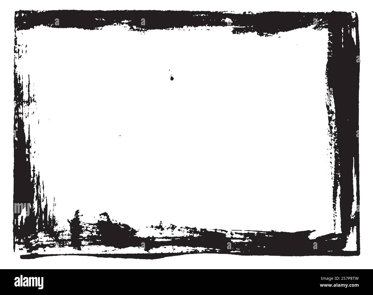 black and dirty grunge frame design with realistic brush strokes Stock ...