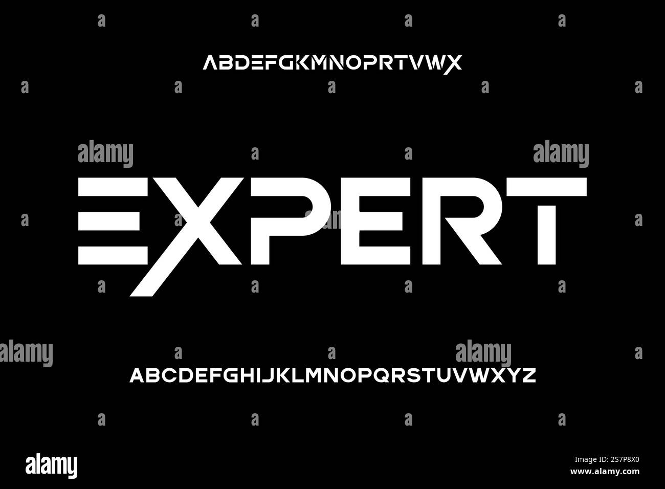 Modern geometric alphabets display font with alternates Stock Vector ...