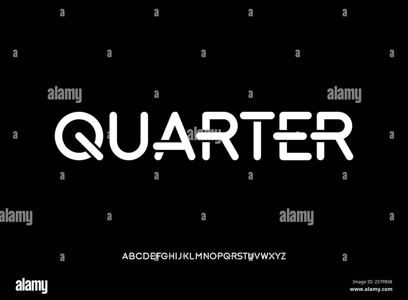 Unique rounded typography style display font vector illustration Stock ...