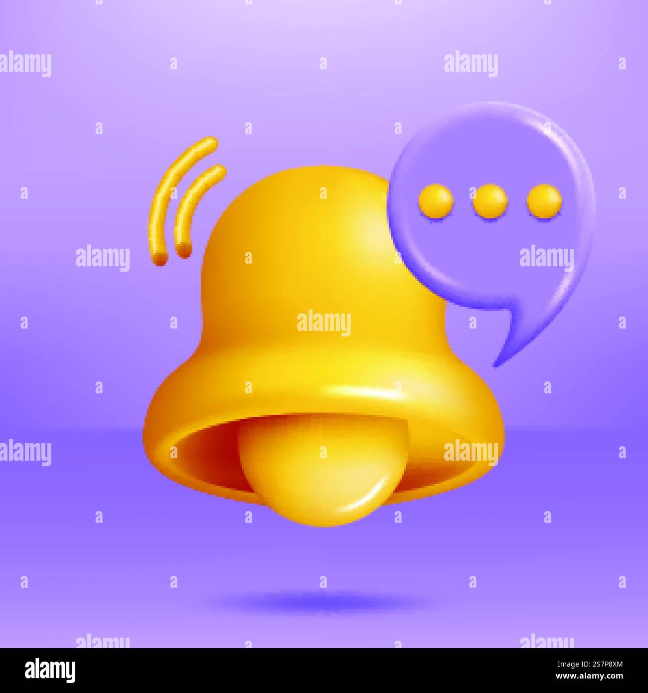 3D Notification Popup with Bell Icon Stock Vector Image & Art - Alamy