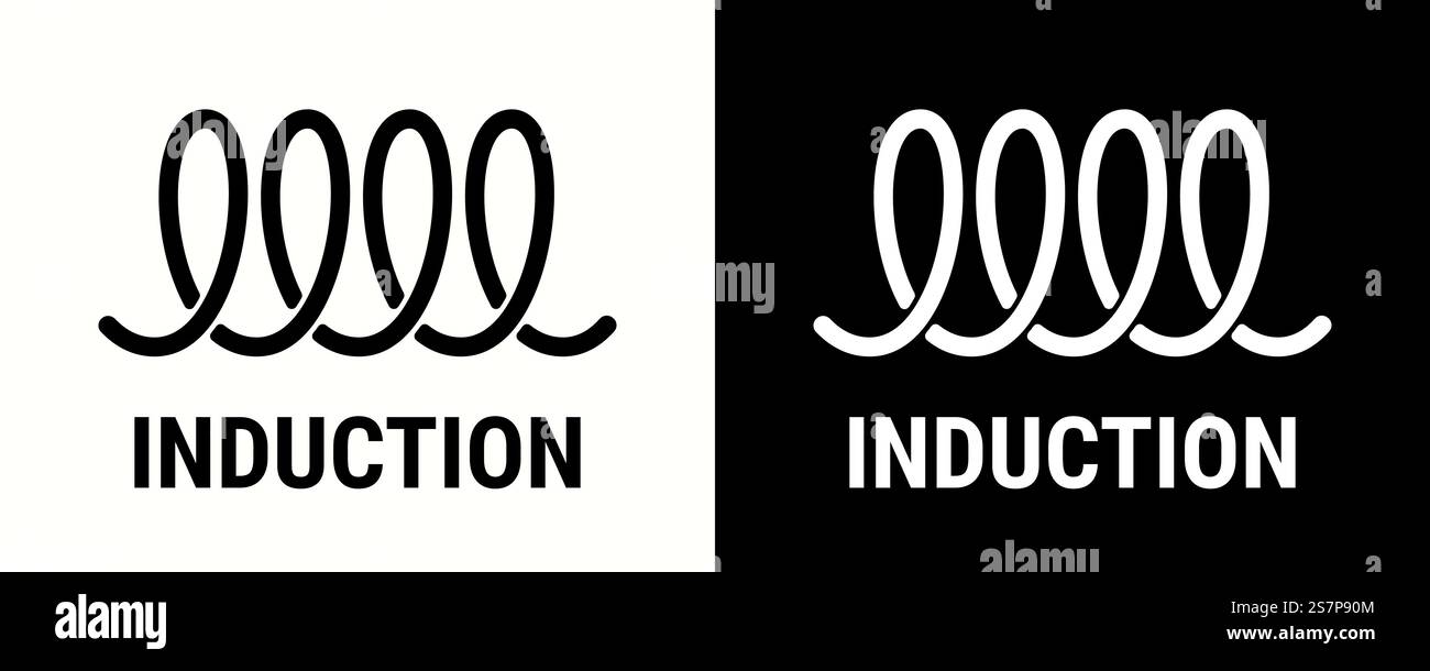 Induction icon for electric hob and cooking stove oven cooker, vector ...