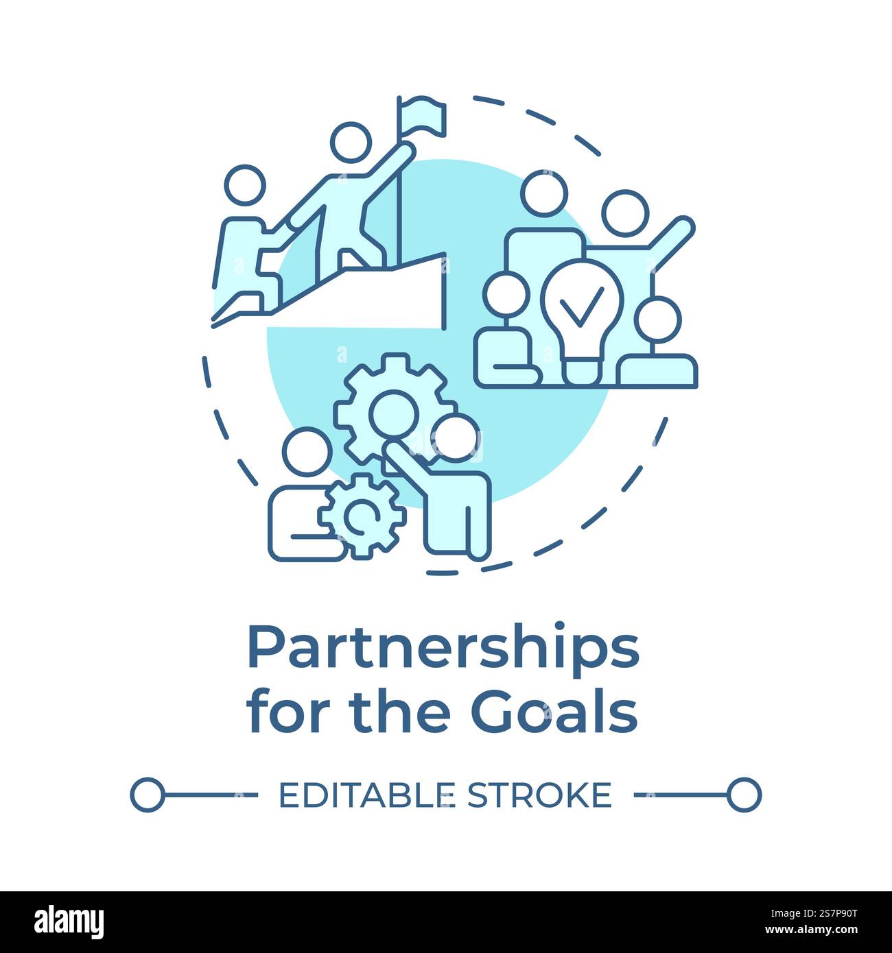 Partnership for goals soft blue concept icon Stock Vector Image & Art ...