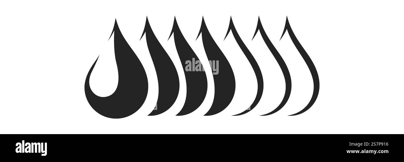 Absorption icons, water drops absorb layer symbols for female sanitary ...