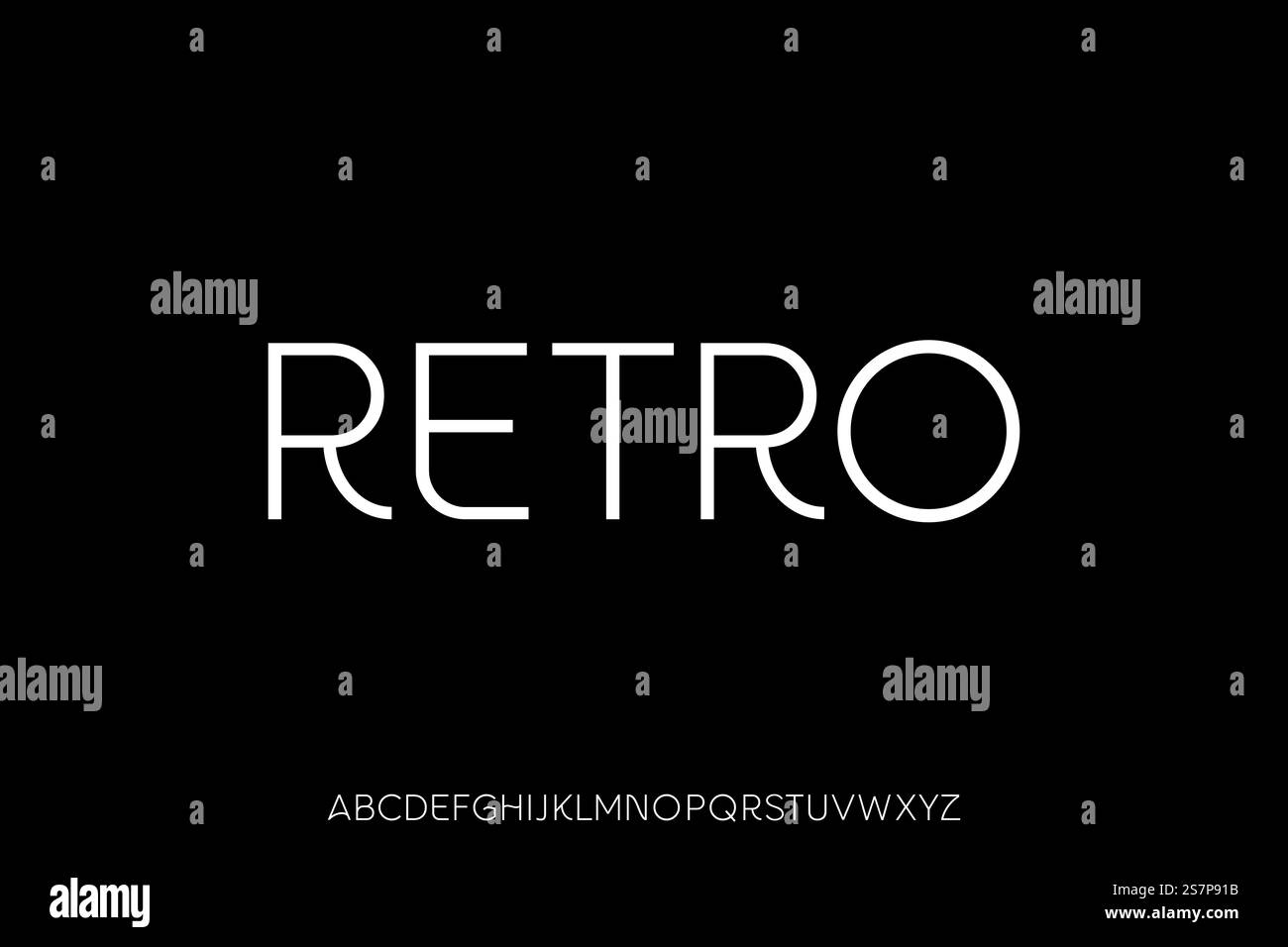 Minimal and clean sans serif retro line font vector Stock Vector Image ...
