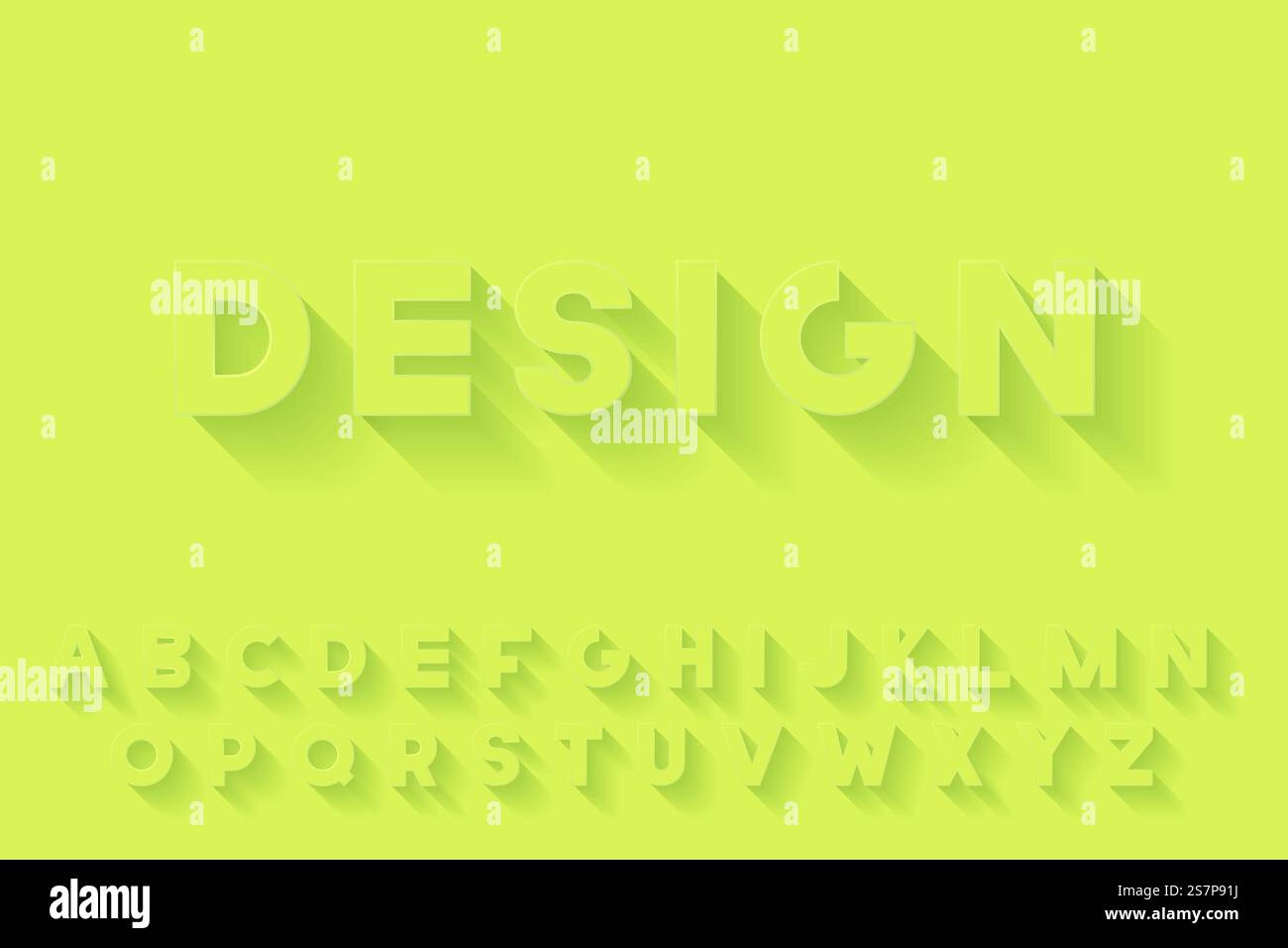 Modern stylized font with shadow. Creative english alphabet - bold ...