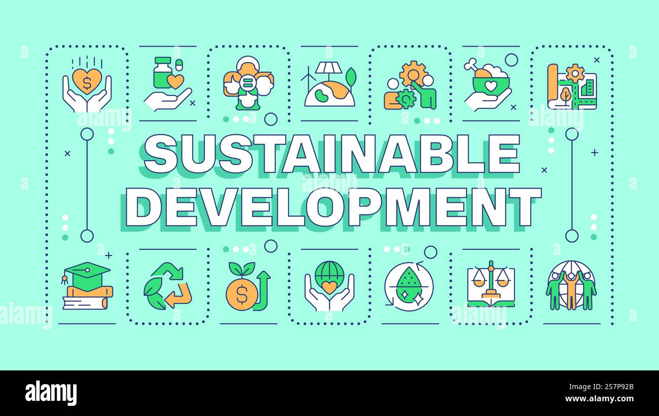 Sustainable development green word concept Stock Vector Image & Art - Alamy