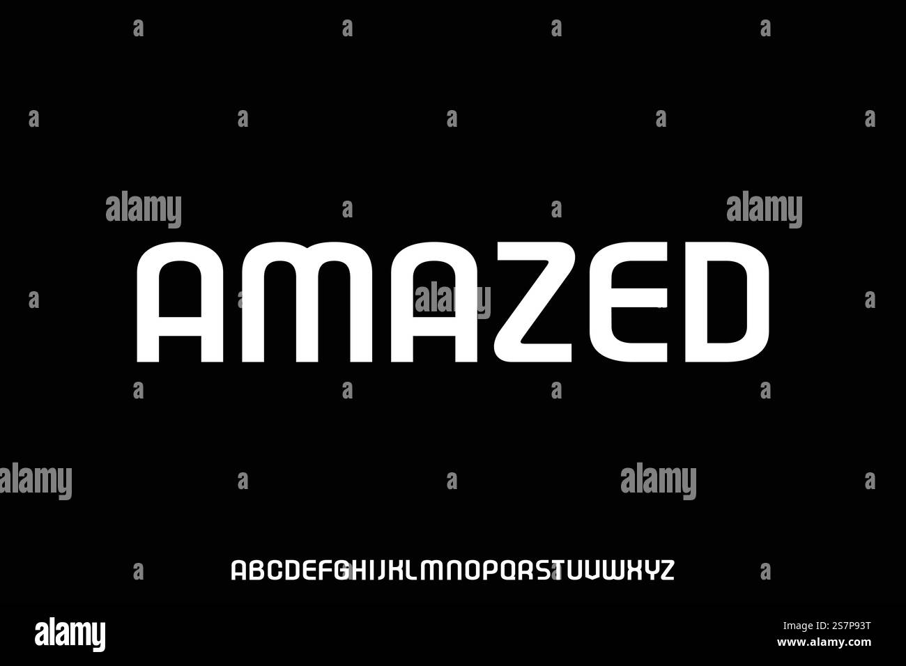 Futuristic rounded sans serif display font vector Stock Vector Image ...