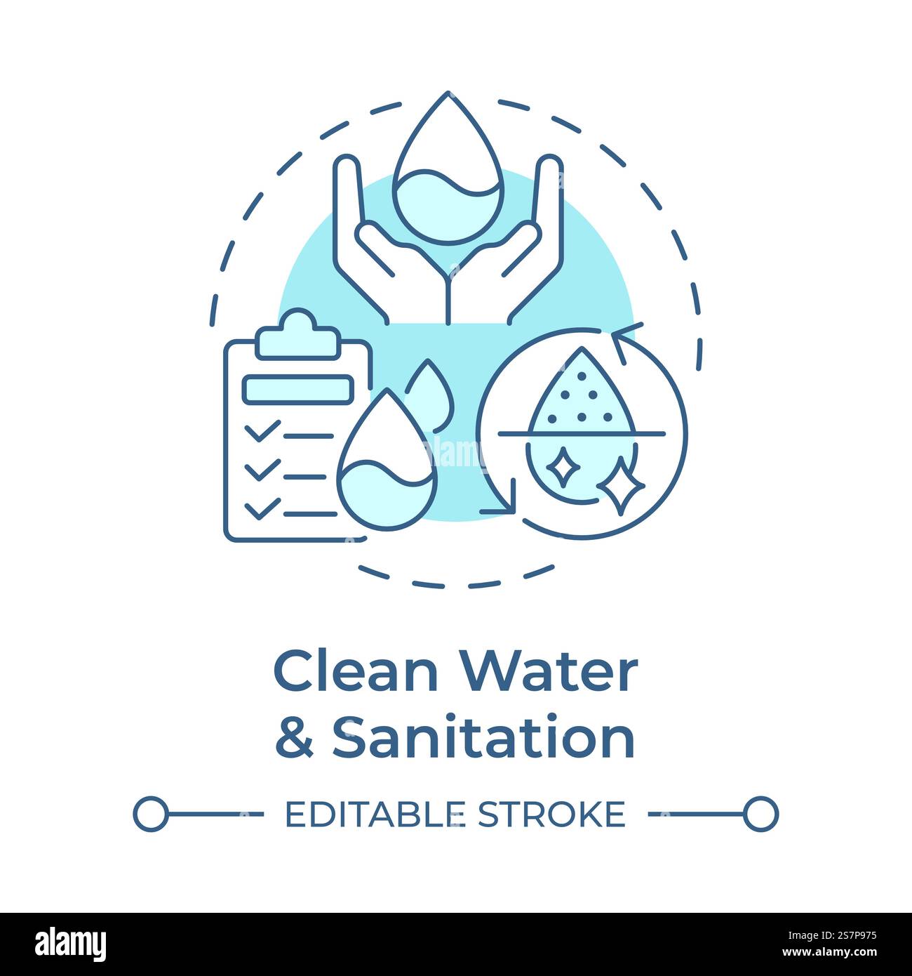Clean water and sanitation soft blue concept icon Stock Vector Image ...