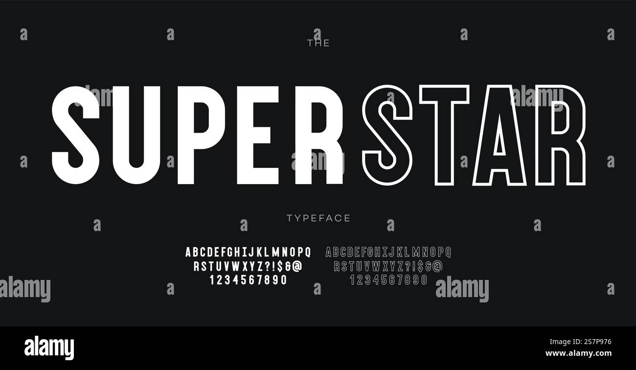 Vector font set trendy typography for infographics, motion graphics ...