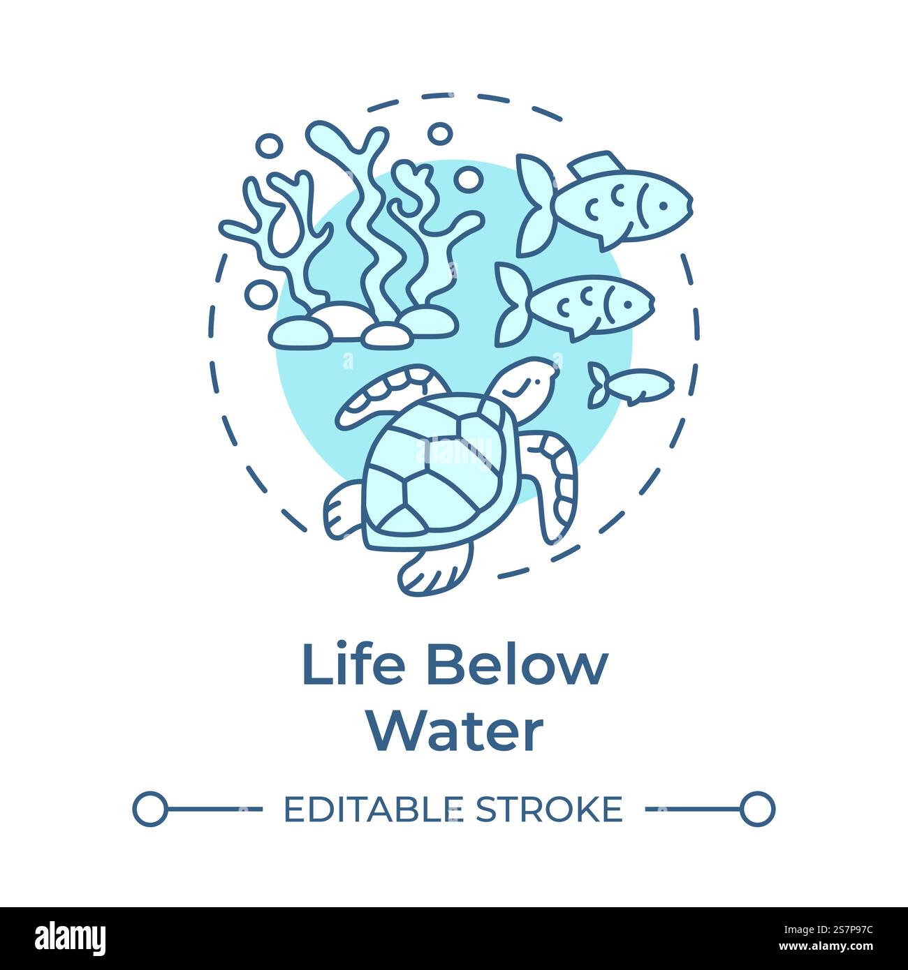 Life below water soft blue concept icon Stock Vector Image & Art - Alamy