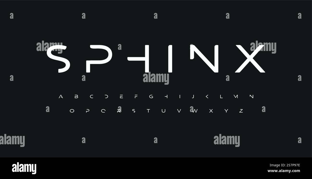 Futuristic font with minimalistic letter design for technology and ...