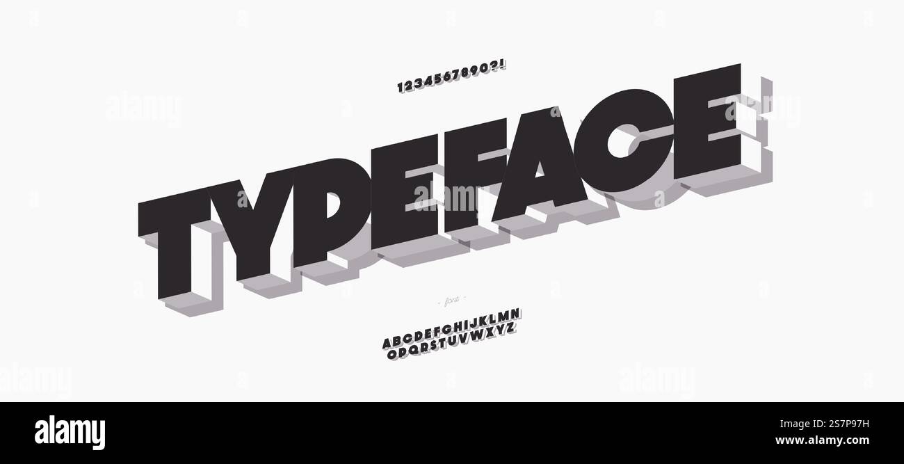 Vector 3d bold font modern typography for poster, event decoration ...