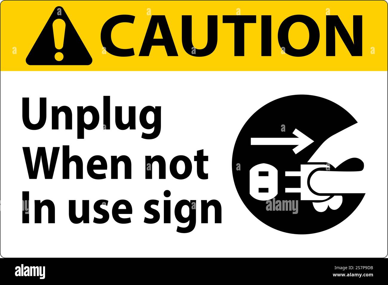 Caution Unplug When Not In Use Symbol Sign Stock Vector Image & Art - Alamy