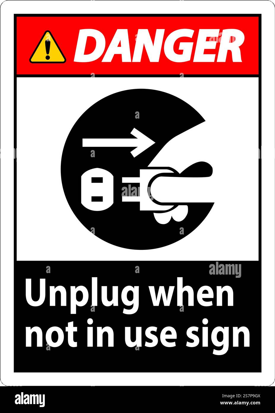 Danger Unplug When Not In Use Symbol Sign Stock Vector Image & Art - Alamy