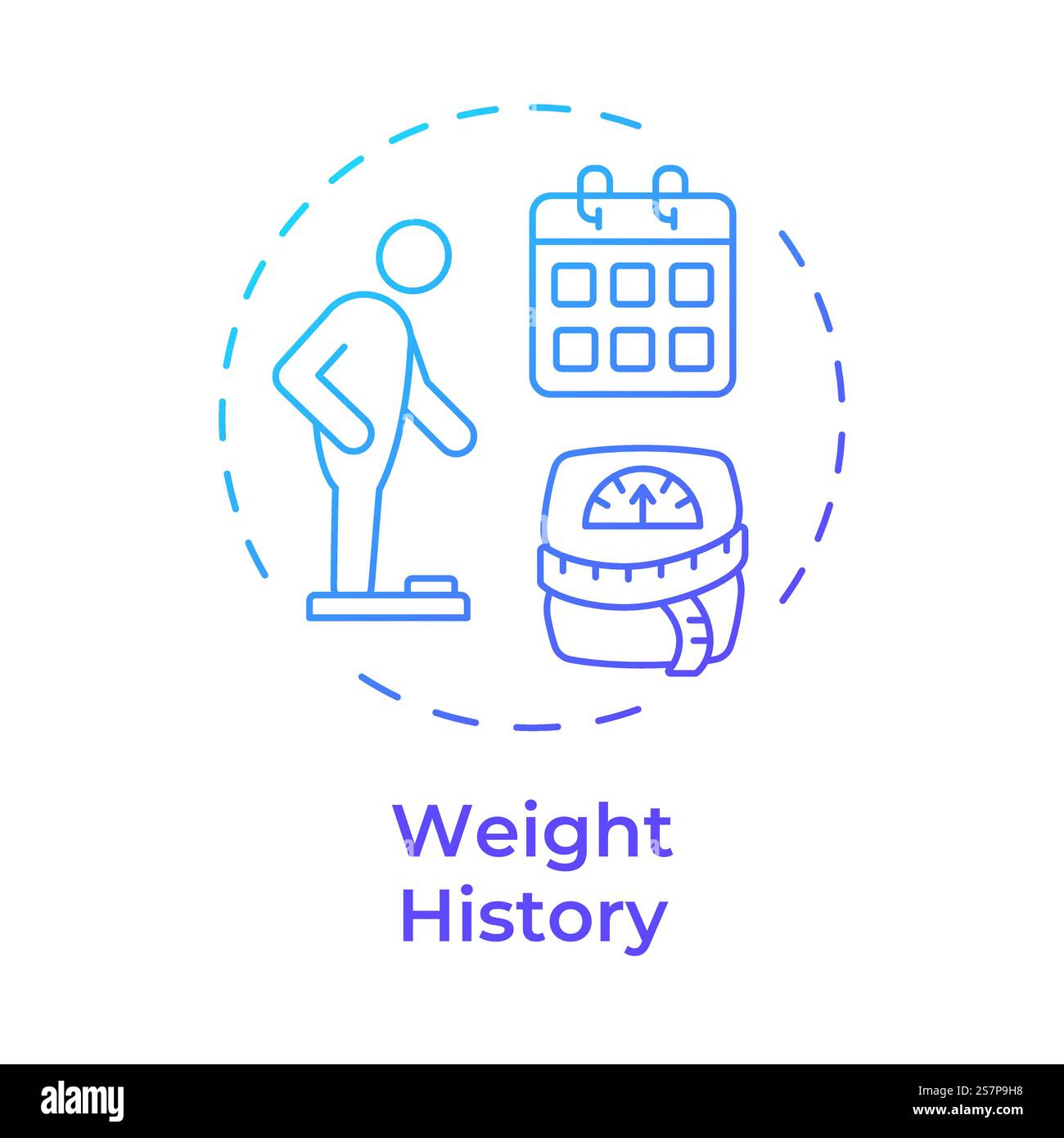 Weight history blue gradient concept icon Stock Vector Image & Art - Alamy