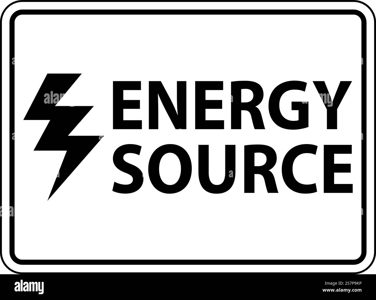Warning Label Sign, Energy Source Stock Vector Image & Art - Alamy
