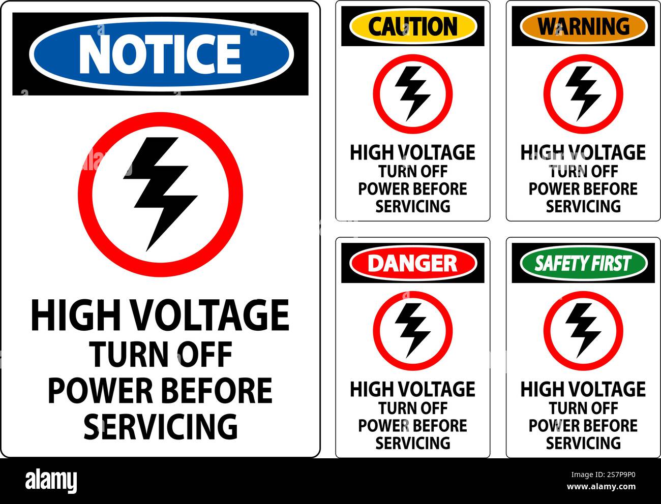 Danger Sign High Voltage - Turn Off Power Before Servicing Stock Vector ...