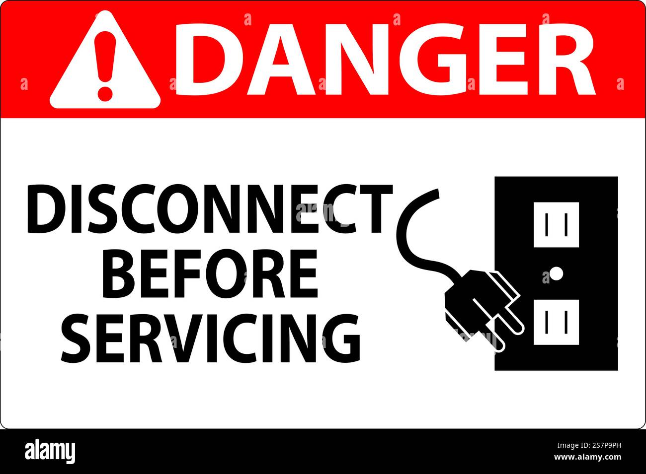 Danger Sign Disconnect Before Servicing Stock Vector Image & Art - Alamy