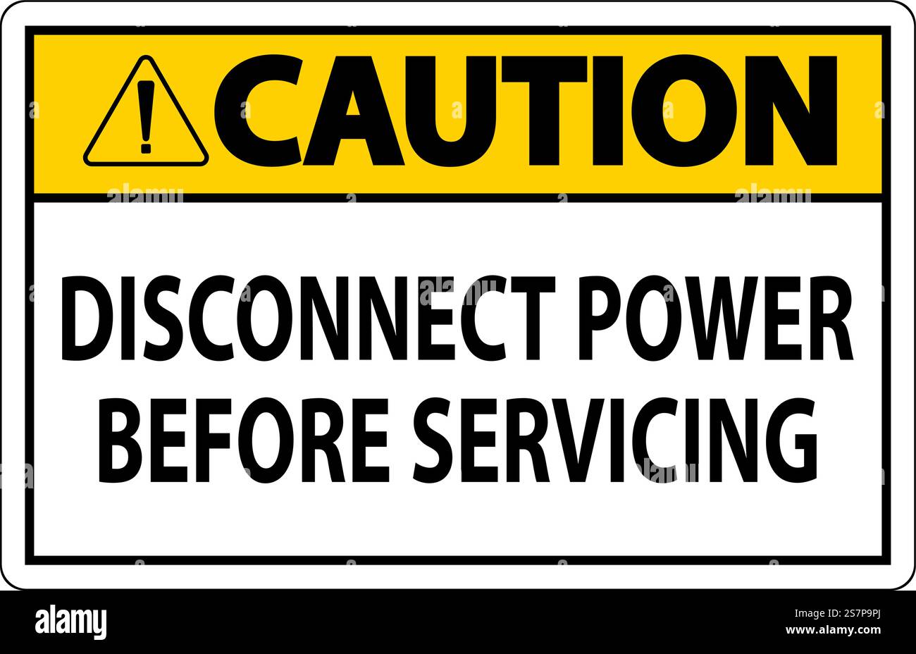 Caution Sign Disconnect Power Before Servicing Stock Vector Image & Art ...