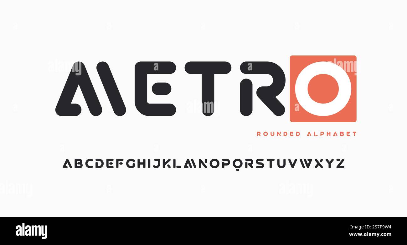 Modern trendy rounded sans serif vector alphabet, uppercase letter set ... Modern trendy rounded sans serif vector alphabet, uppercase letter set ...