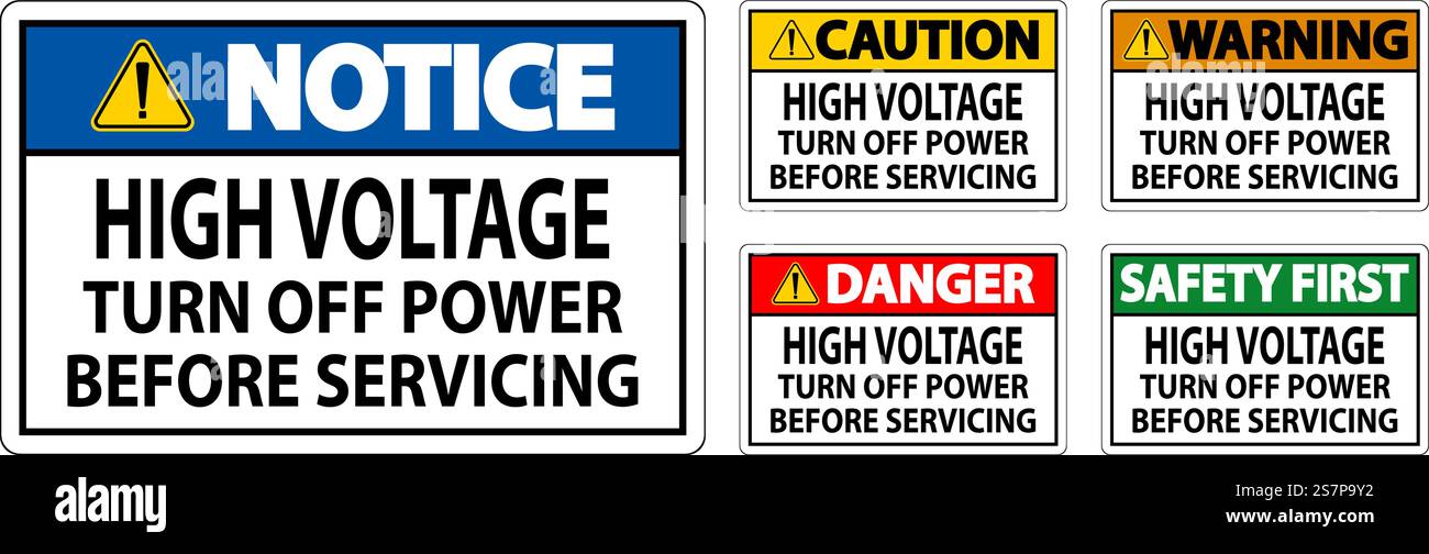 Danger Sign High Voltage Turn Off Power Before Servicing Stock Vector ...