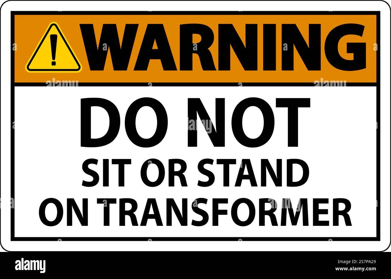 Warning Sign, Do Not Sit Or Stand On Transformer Stock Vector Image ...