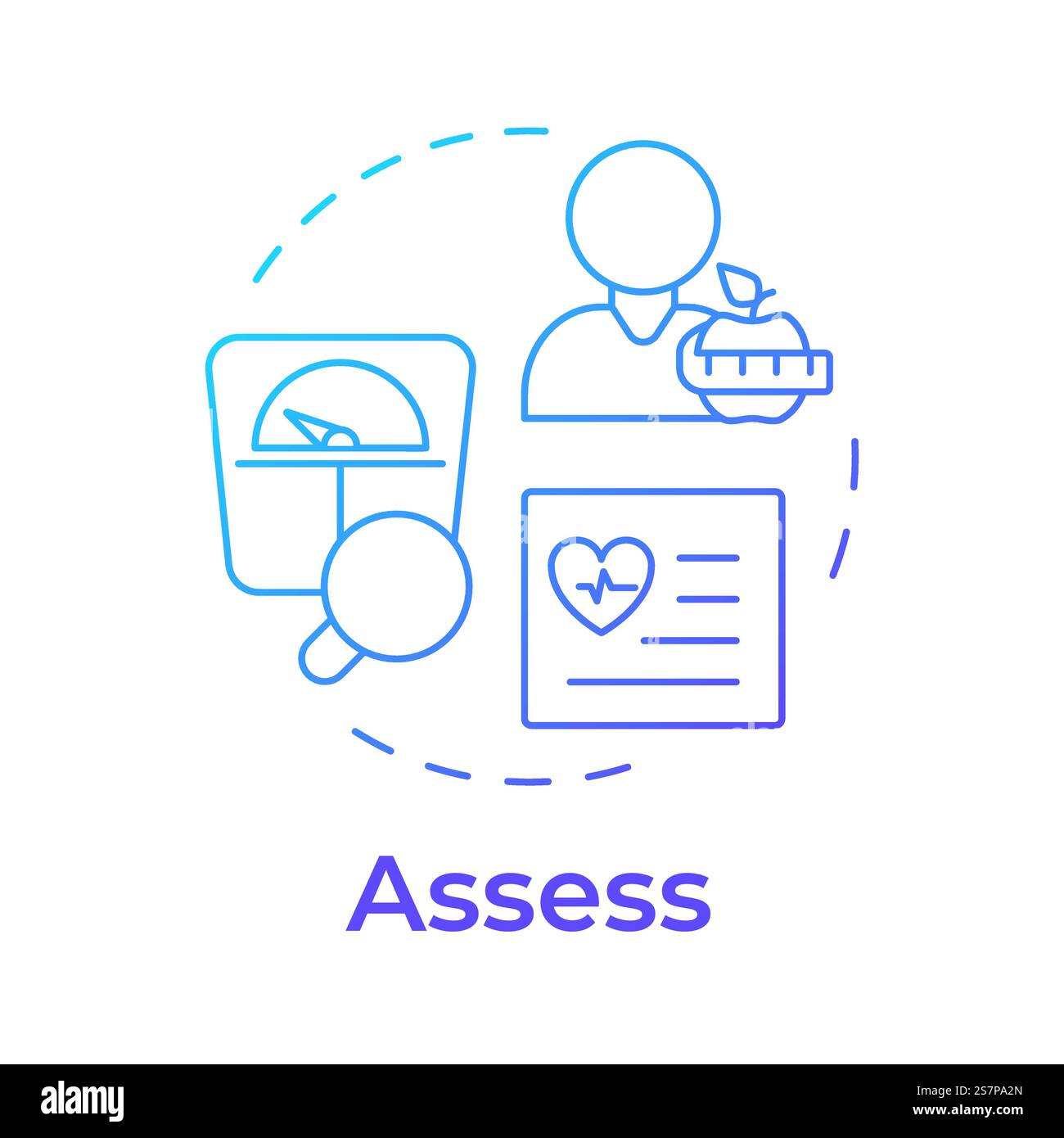 Assess blue gradient concept icon Stock Vector Image & Art - Alamy