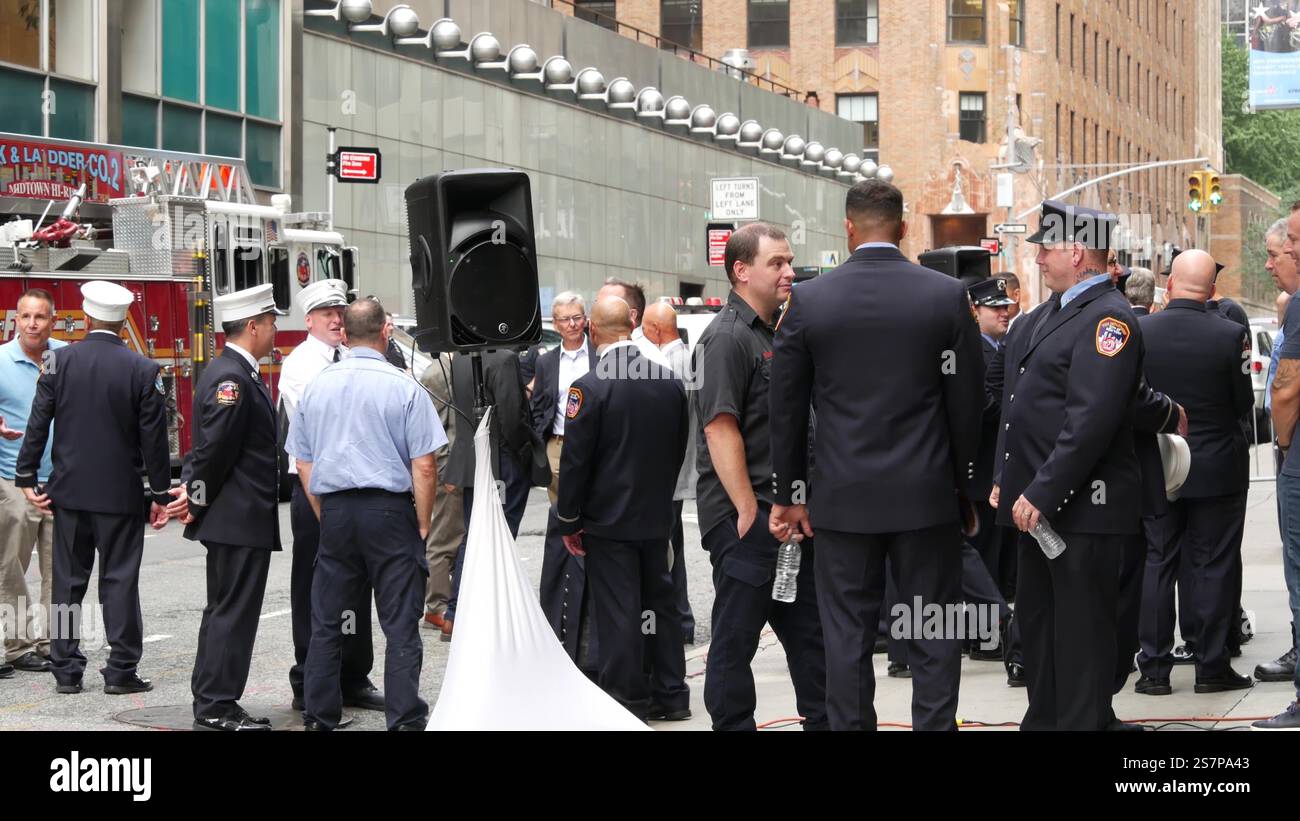 New York City, United States - 11 September 2023: Firefighters ...