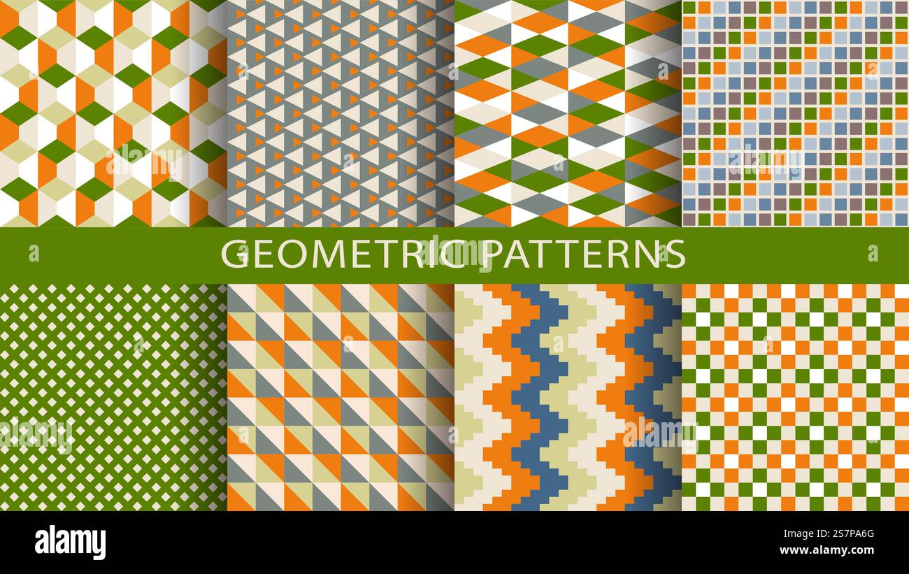 Set of geometric seamless patterns Stock Vector Image & Art - Alamy