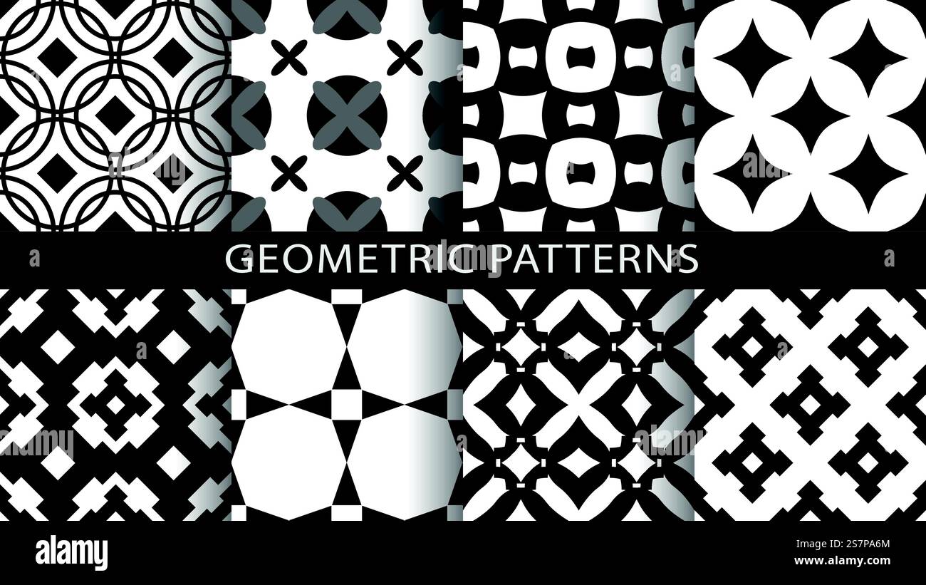 A set of seamless geometric patterns Stock Vector Image & Art - Alamy
