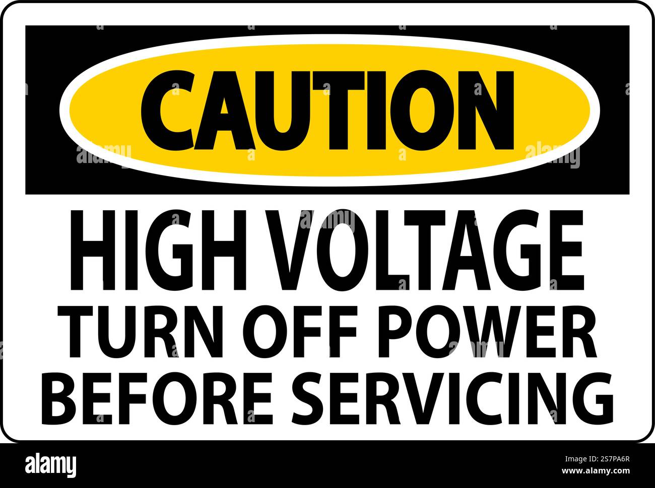 Caution Sign High Voltage Turn Off Power Before Servicing Stock Vector ...
