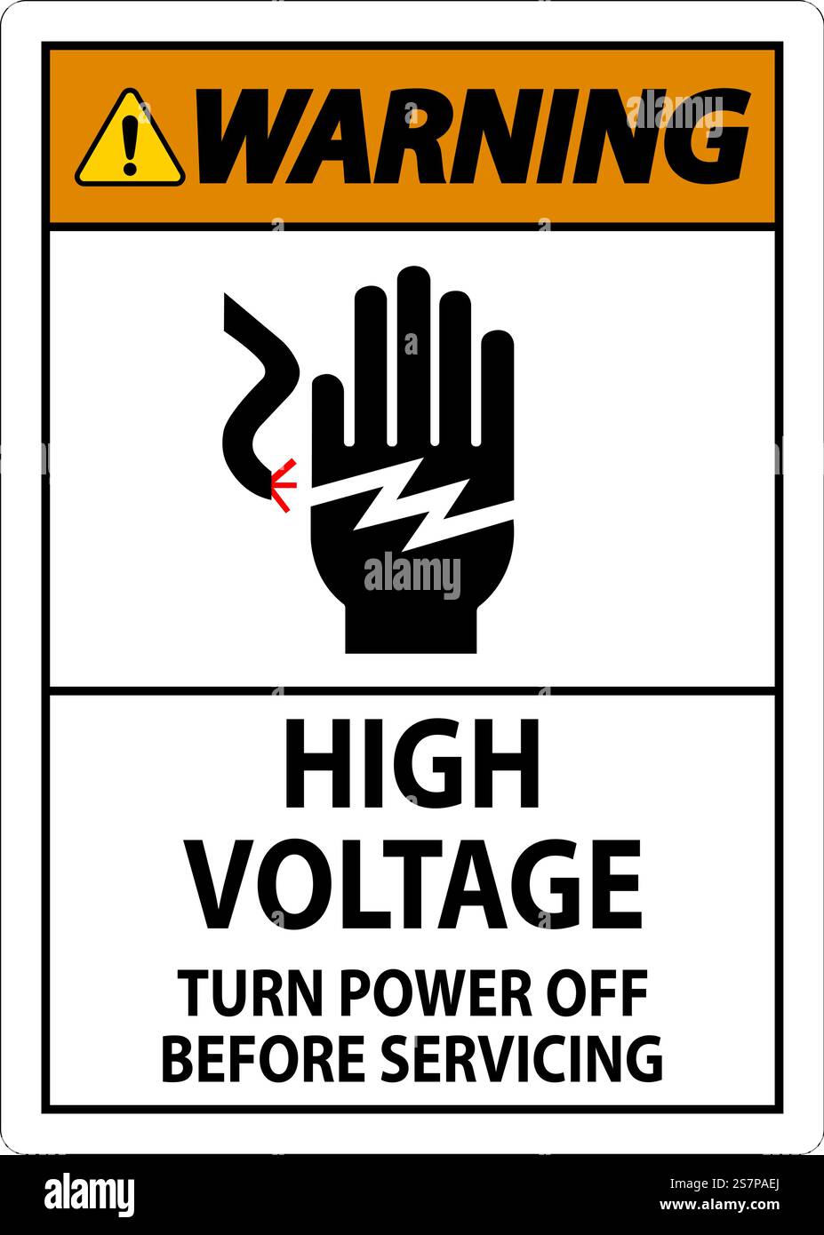Warning Sign High Voltage - Turn Power Off Before Servicing Stock ...