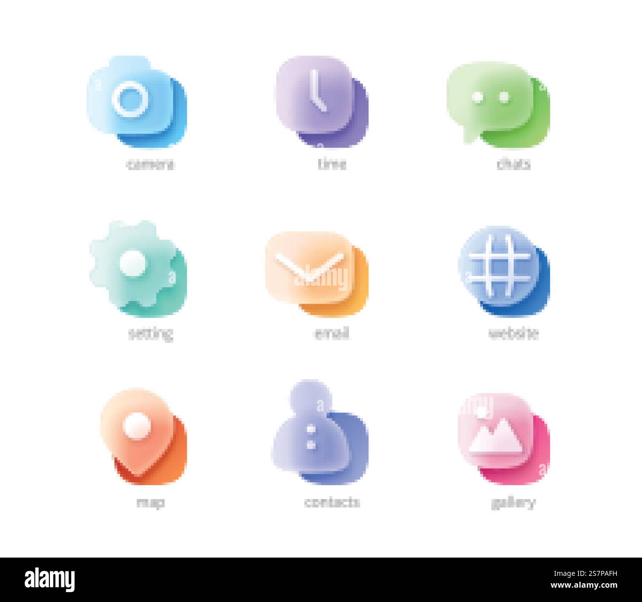 3d minimal ui icon set for website or mobile app. Glass morphism design ...