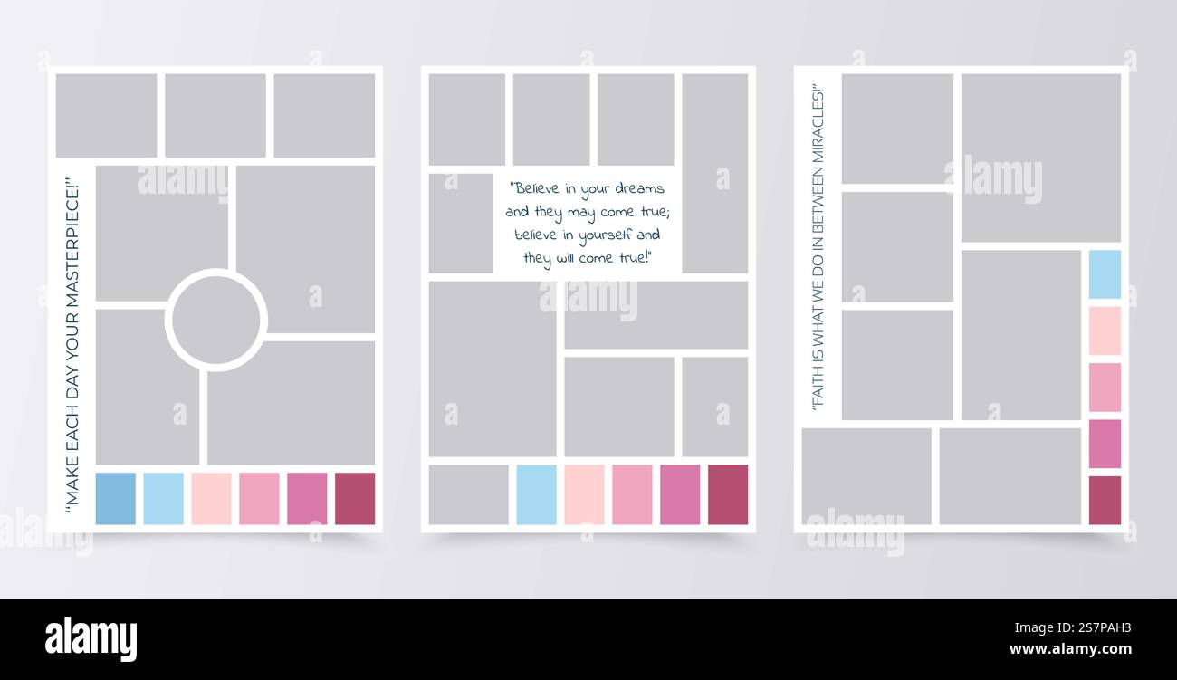 Collage template grids. Moodboard layout. Mood board background. Mosaic ...