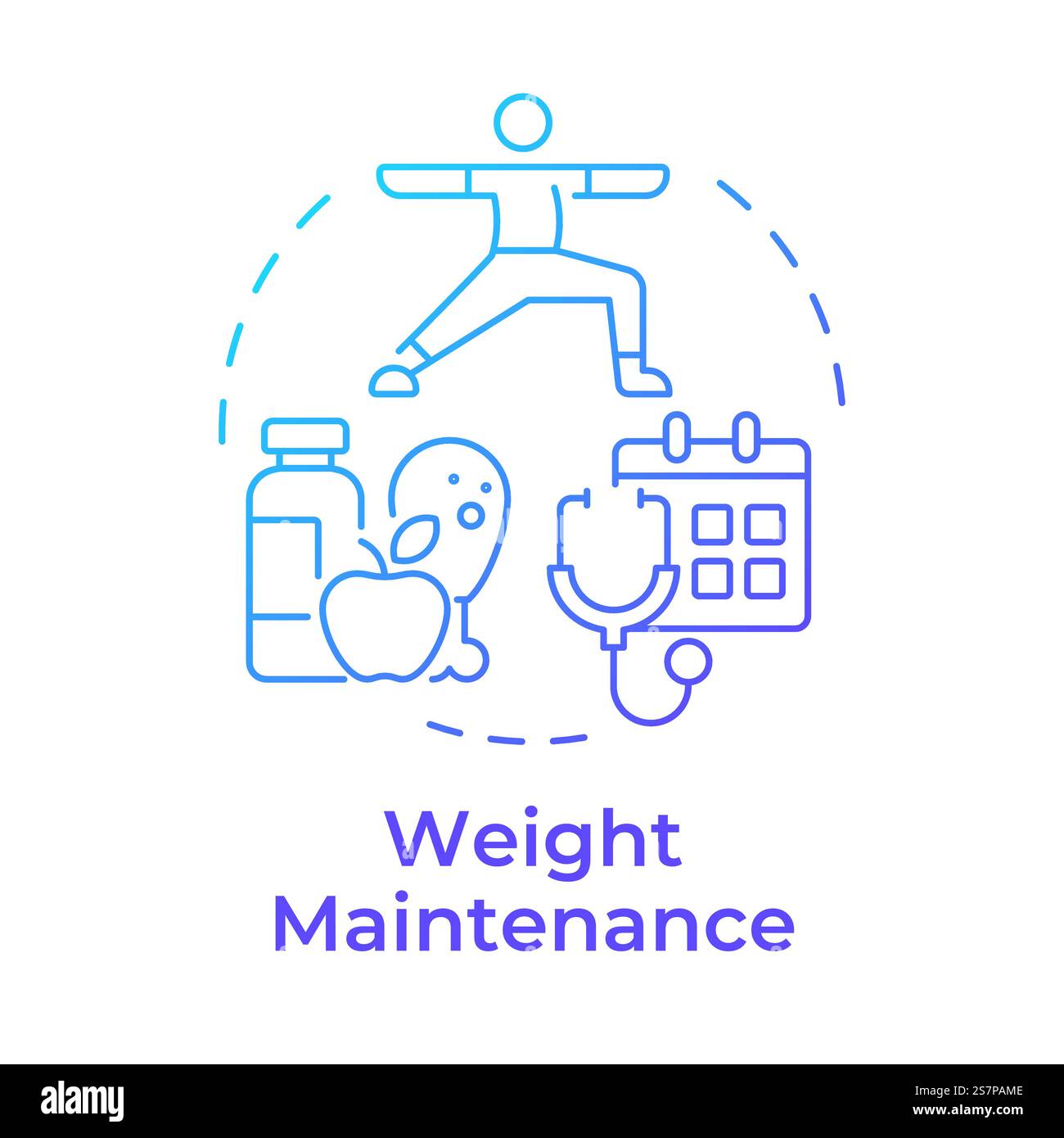 Weight maintenance blue gradient concept icon Stock Vector Image & Art ...