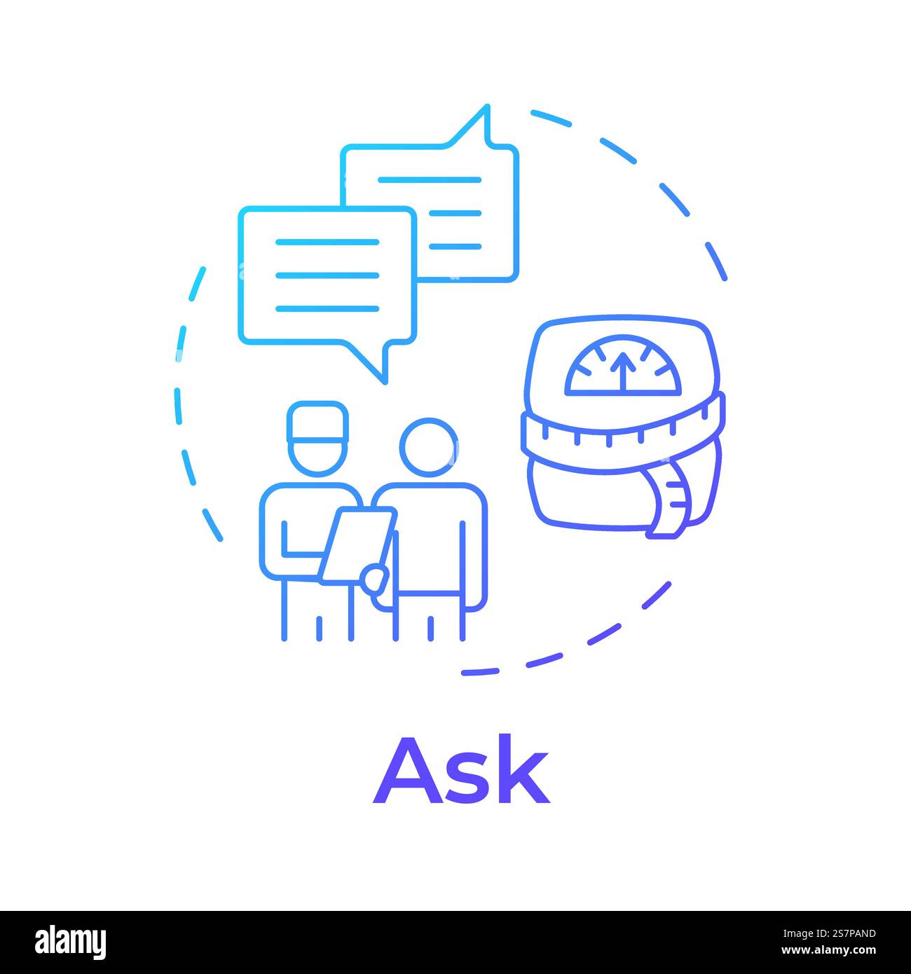 Ask blue gradient concept icon Stock Vector Image & Art - Alamy