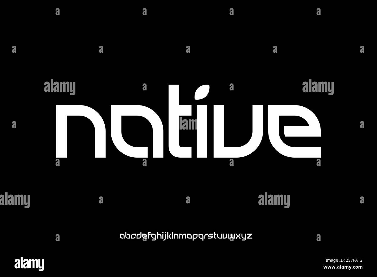 Modern geometric alphabet display font vector. Native typography style ...