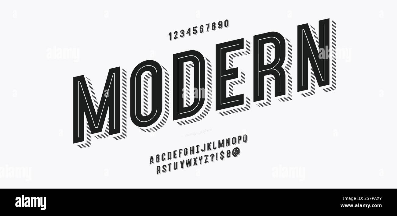 Vector font 3d bold black color trendy typography for t shirt, game ...