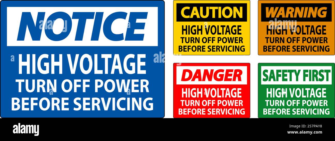 Danger Sign High Voltage Turn Off Power Before Servicing Stock Vector ...