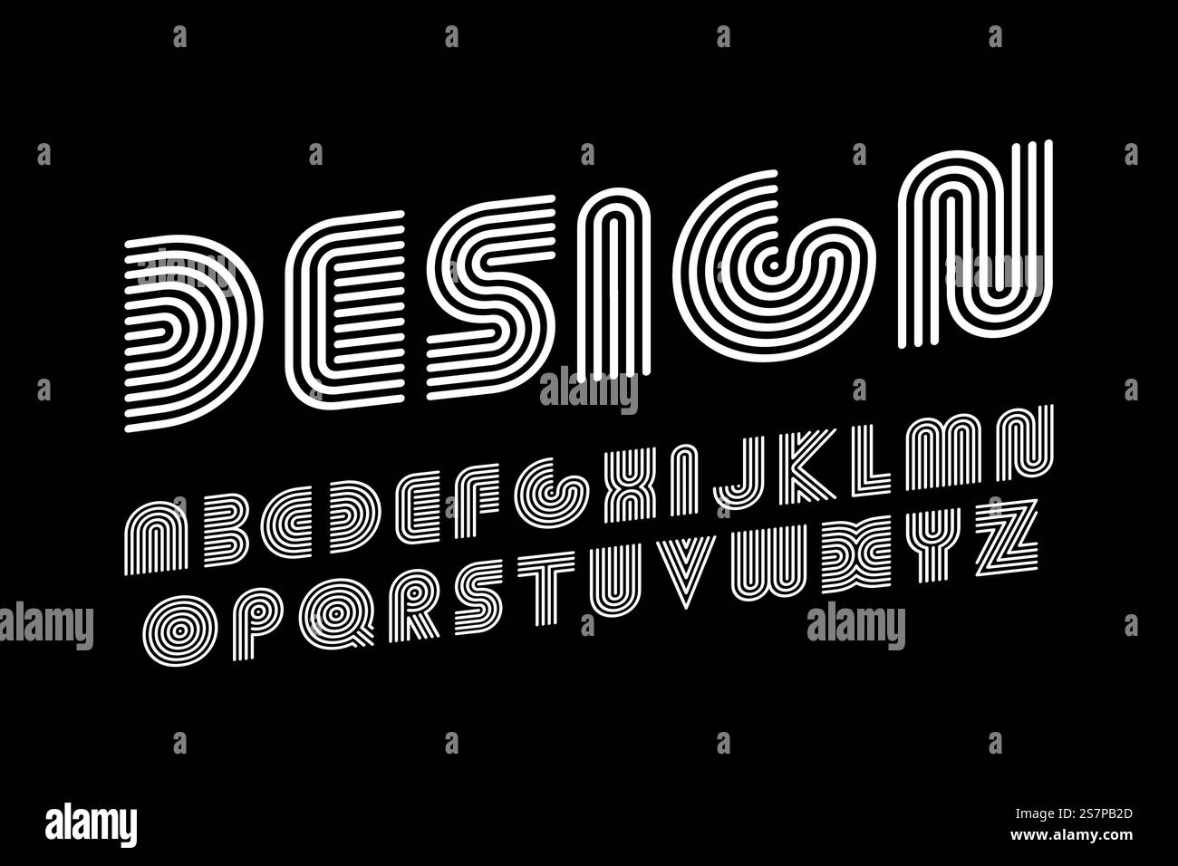 Modern stylized striped font - vector minimalistic design. Trendy ...