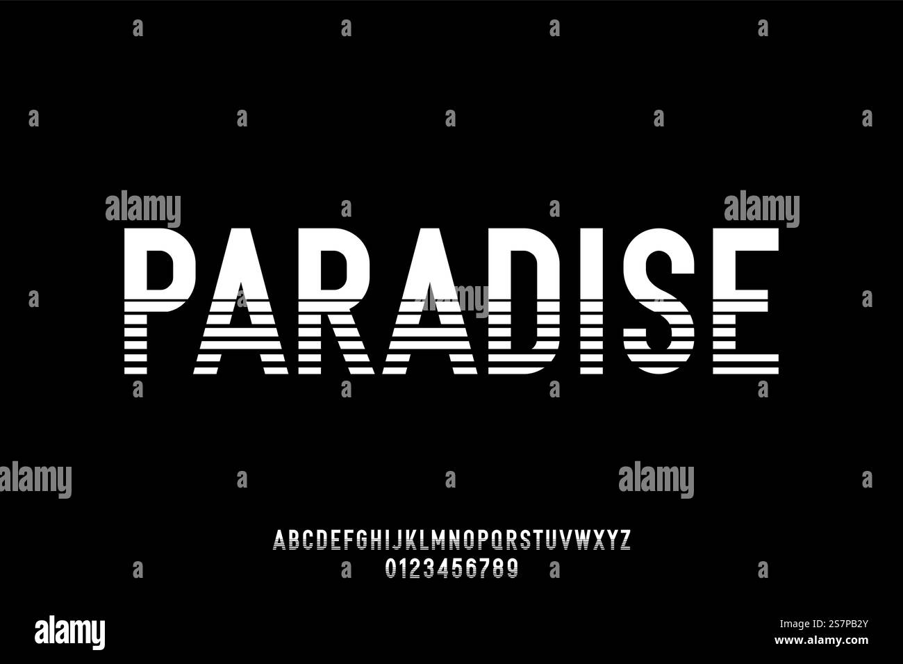 Modern stripe display font vector Stock Vector Image & Art - Alamy