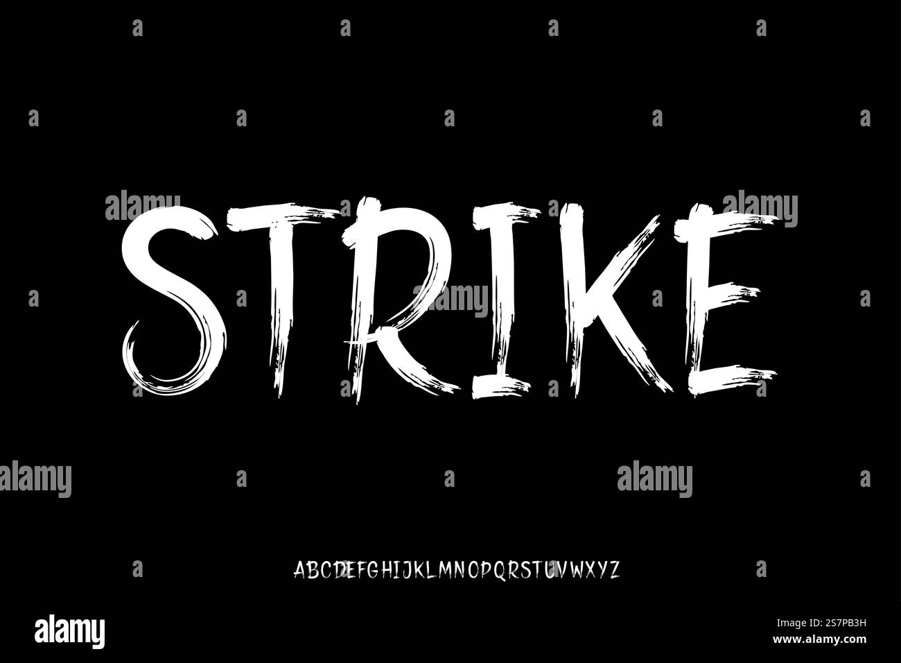 Strong paint brush stroke font vector Stock Vector Image & Art - Alamy