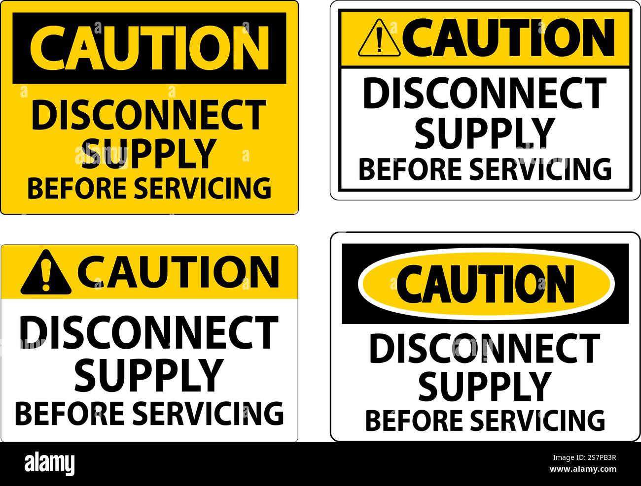 Caution Sign Disconnect Supply Before Servicing Sign Stock Vector Image ...