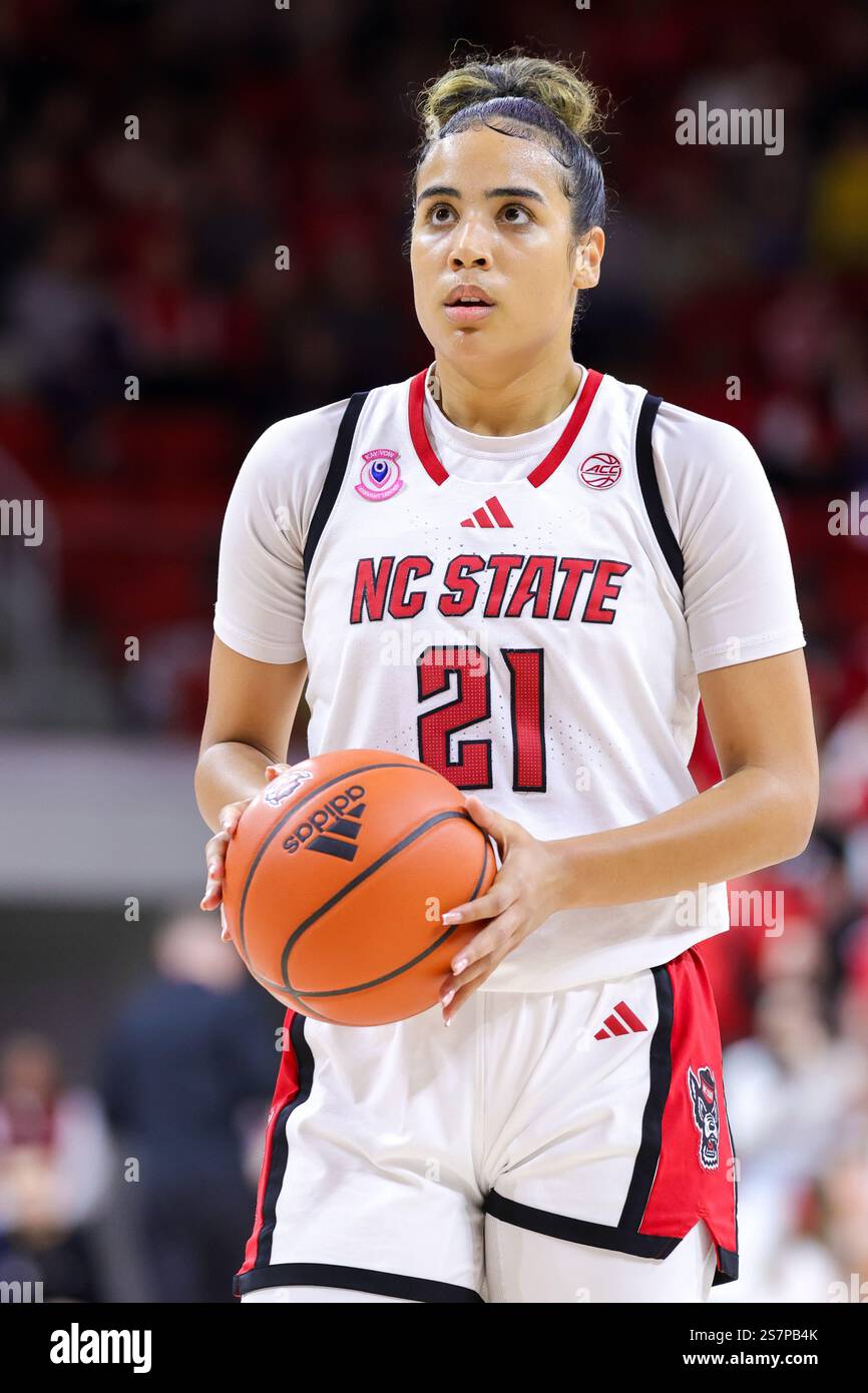 Raleigh, North Carolina, USA. 19th Jan, 2025. NC State Wolfpack guard ...