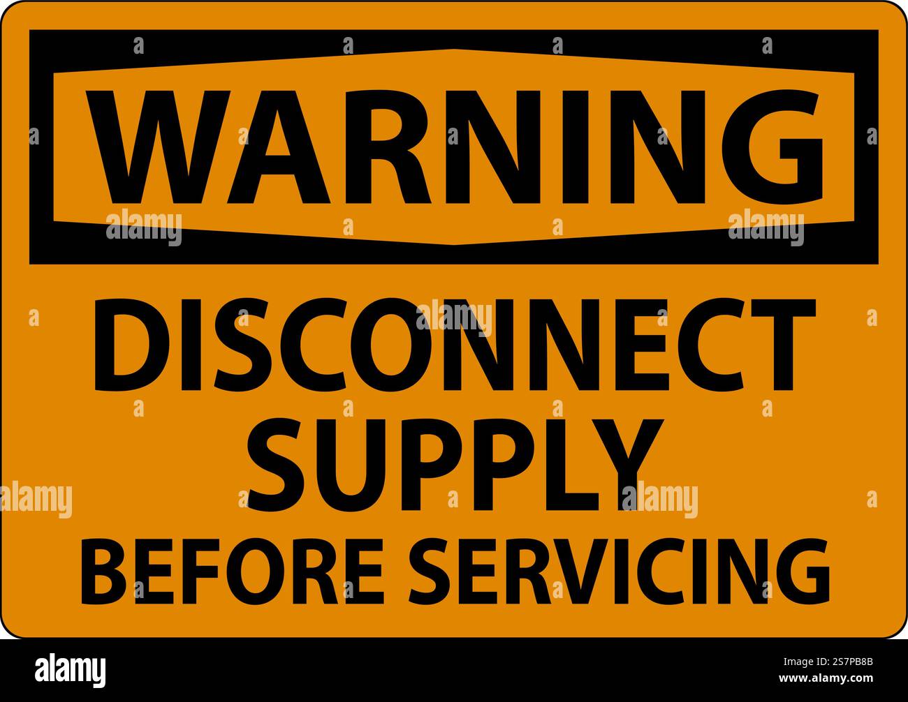 Warning Sign Disconnect Supply Before Servicing Sign Stock Vector Image ...