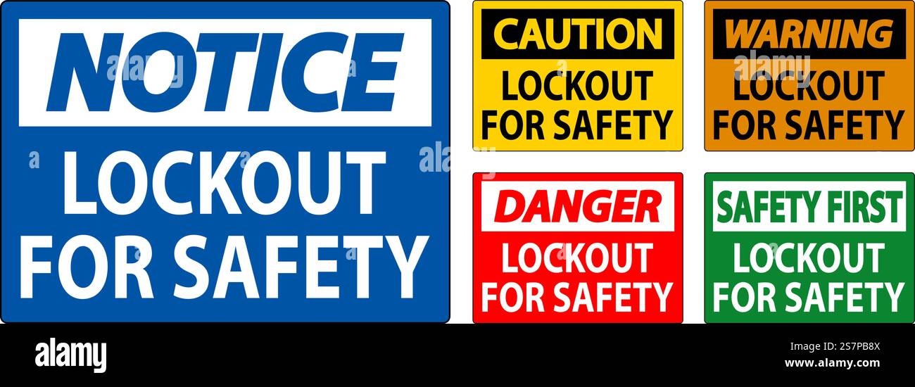 Caution Sign, Lockout For Safety Stock Vector Image & Art - Alamy