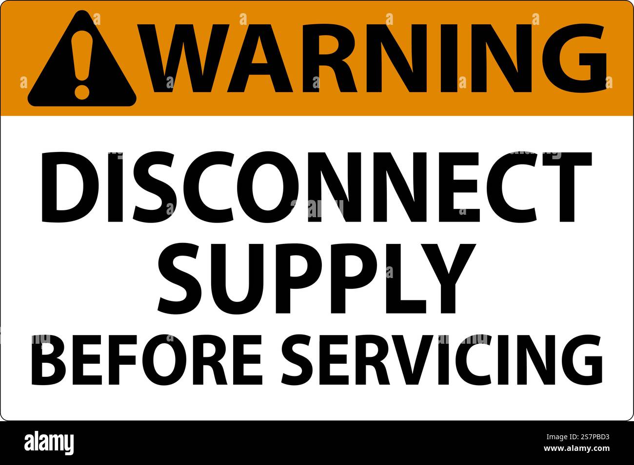 Warning Sign Disconnect Supply Before Servicing Sign Stock Vector Image ...