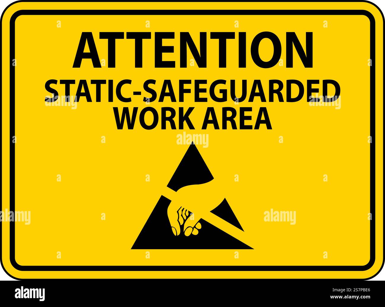 Static Warning Sign Attention - Static-Safeguarded Work Area Stock ...