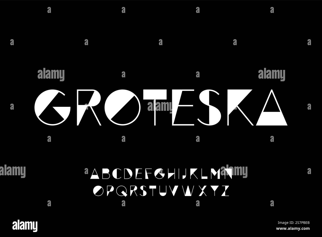 Unique decorative grotesque display font vector illustration. Creative ...