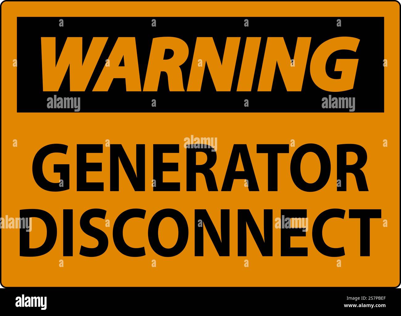 Warning Sign Generator Disconnect Stock Vector Image & Art - Alamy